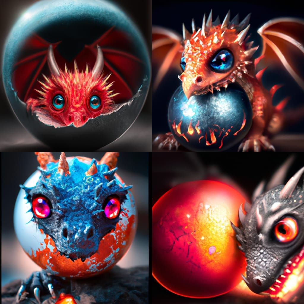 Dragon Hatchlings - AI Generated Artwork - NightCafe Creator