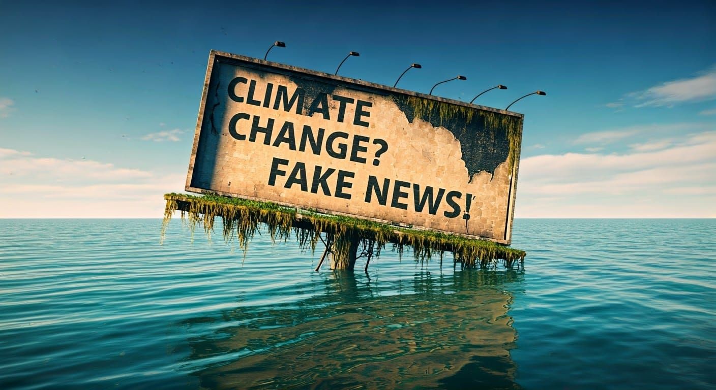 Irony Alert - Abandoned Billboard Confronts Climate Change D...