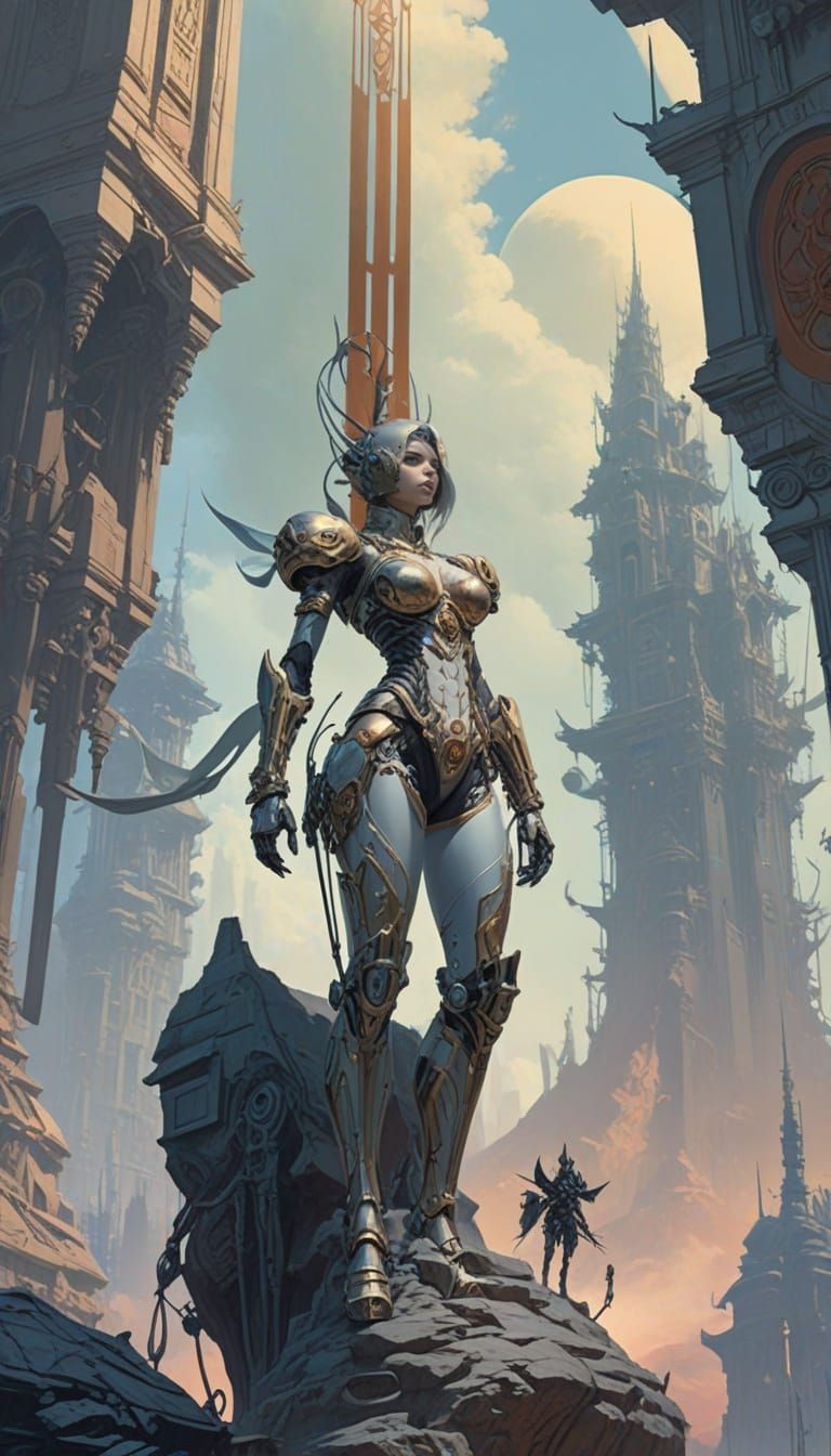 ULTRADETAILED Flamboyant CYBORG Sentinel Cover Art... - AI Art