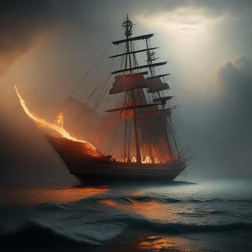 ANCIENT GREEK FIRE SHIP - AI Generated Artwork - NightCafe Creator