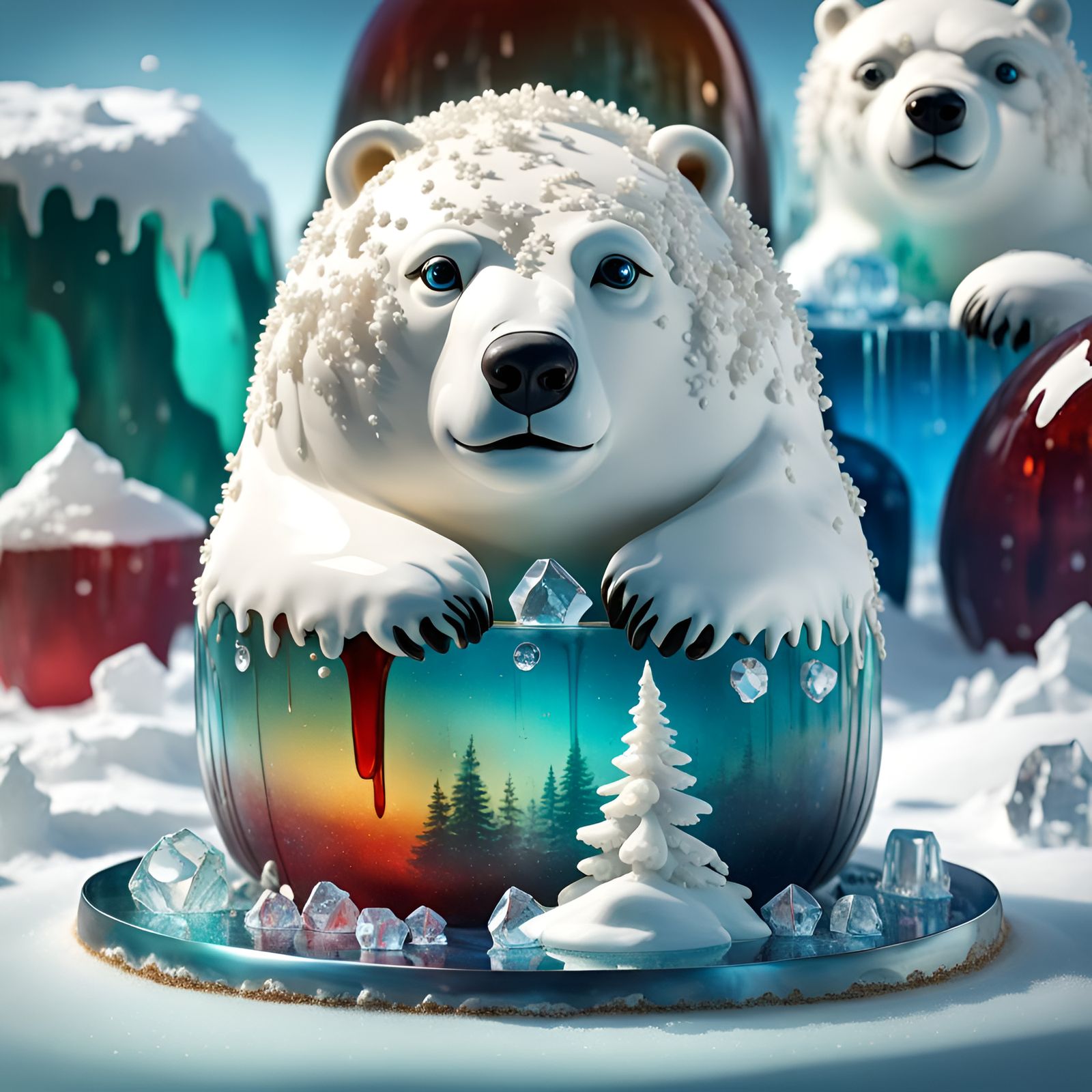 Polar Bear in the Matrix by My - AI Generated Artwork - NightCafe Creator