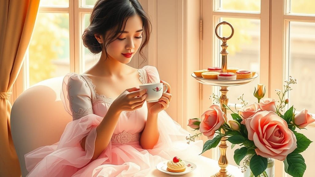 Romantic Afternoon Tea - Dreamy Pink Afternoon Tea in Impres...