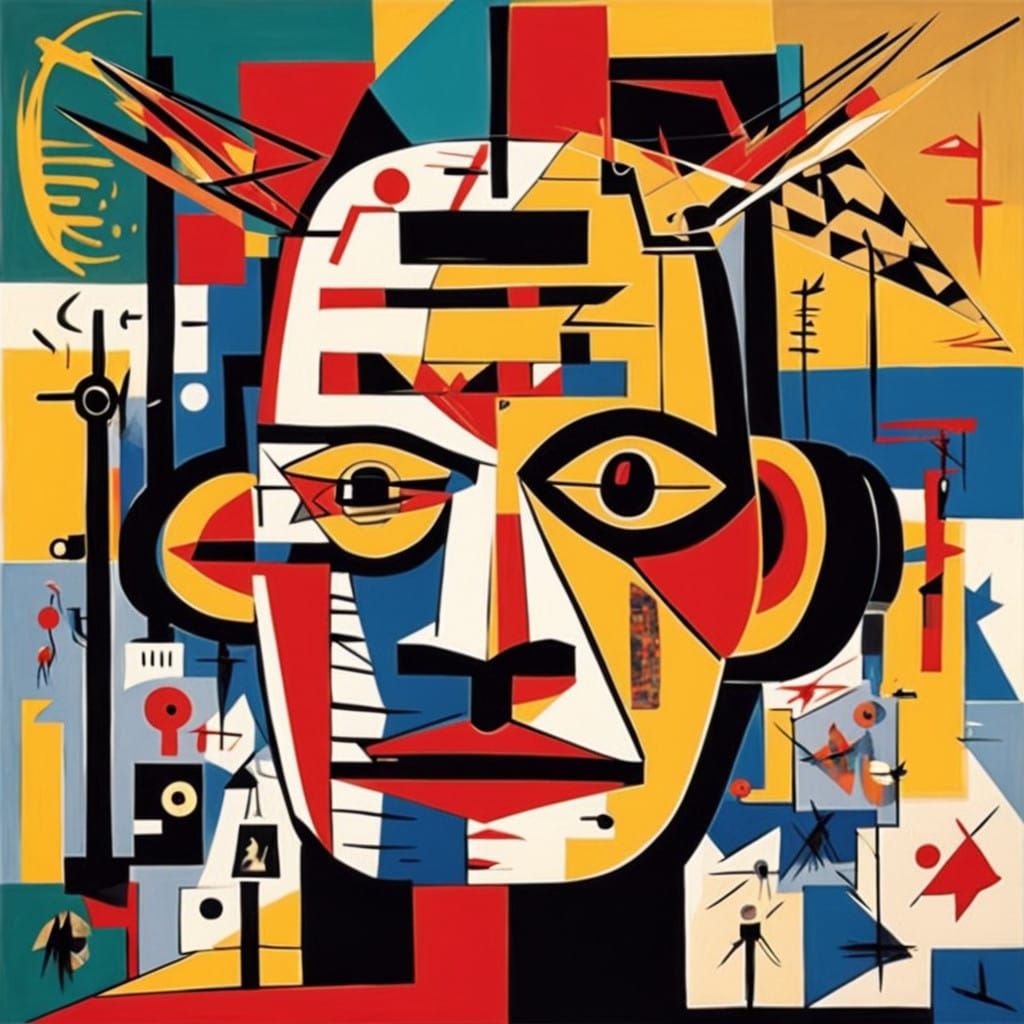 Surreal Cubist Robot in Euclidean Style - AI Art