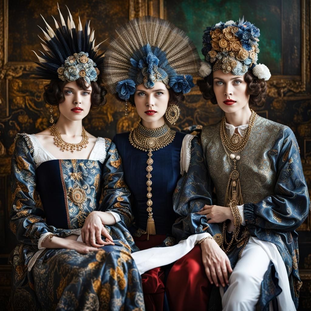 Three Elegant Women - AI Generated Artwork - NightCafe Creator