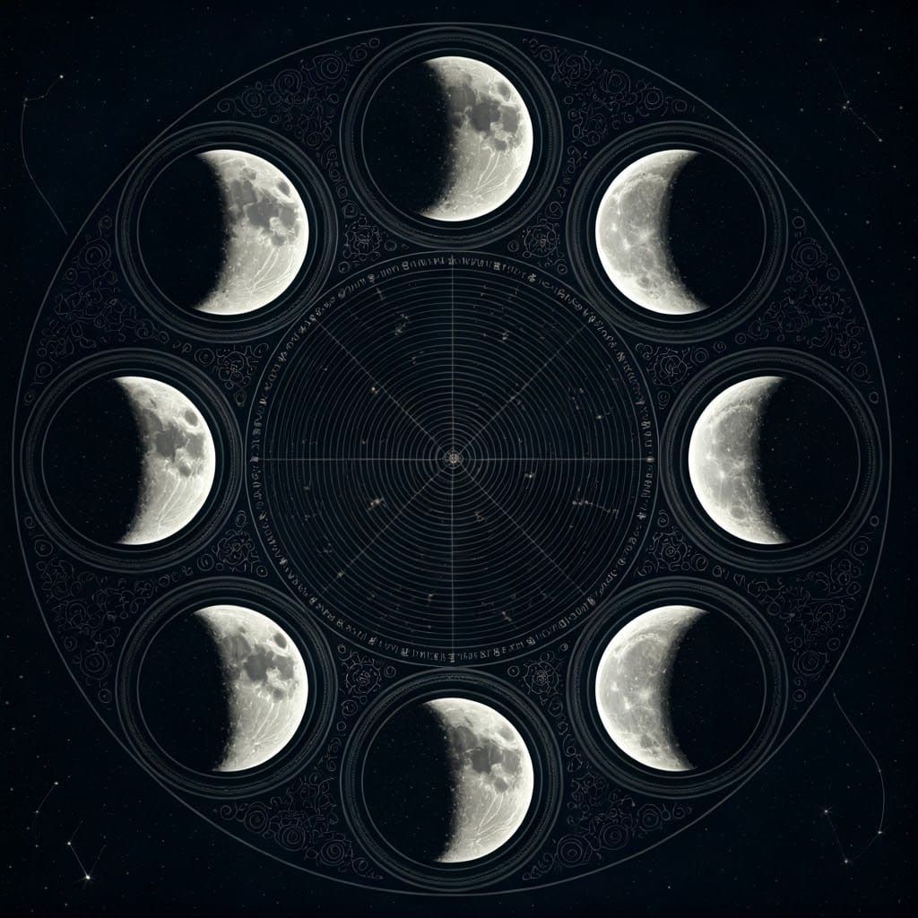 moon phase cycle calendar - Celestial Lunar Cycle Calendar i...