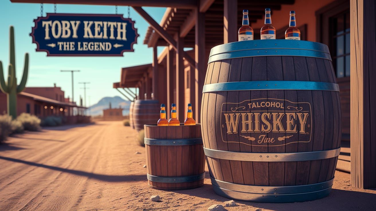 Toby Keith Tribute in Old West Alcohol Ink Art - AI Art