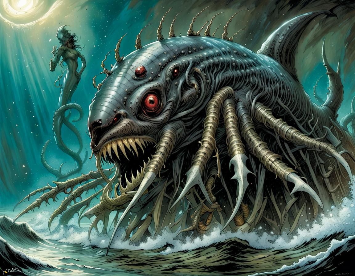 Deep sea abomination - AI Generated Artwork - NightCafe Creator