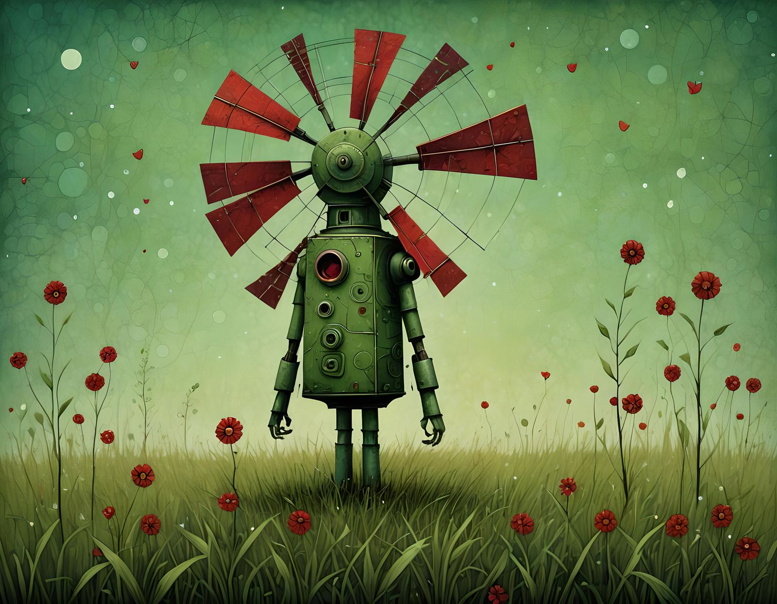 Windmill Robots. - AI Generated Artwork - NightCafe Creator
