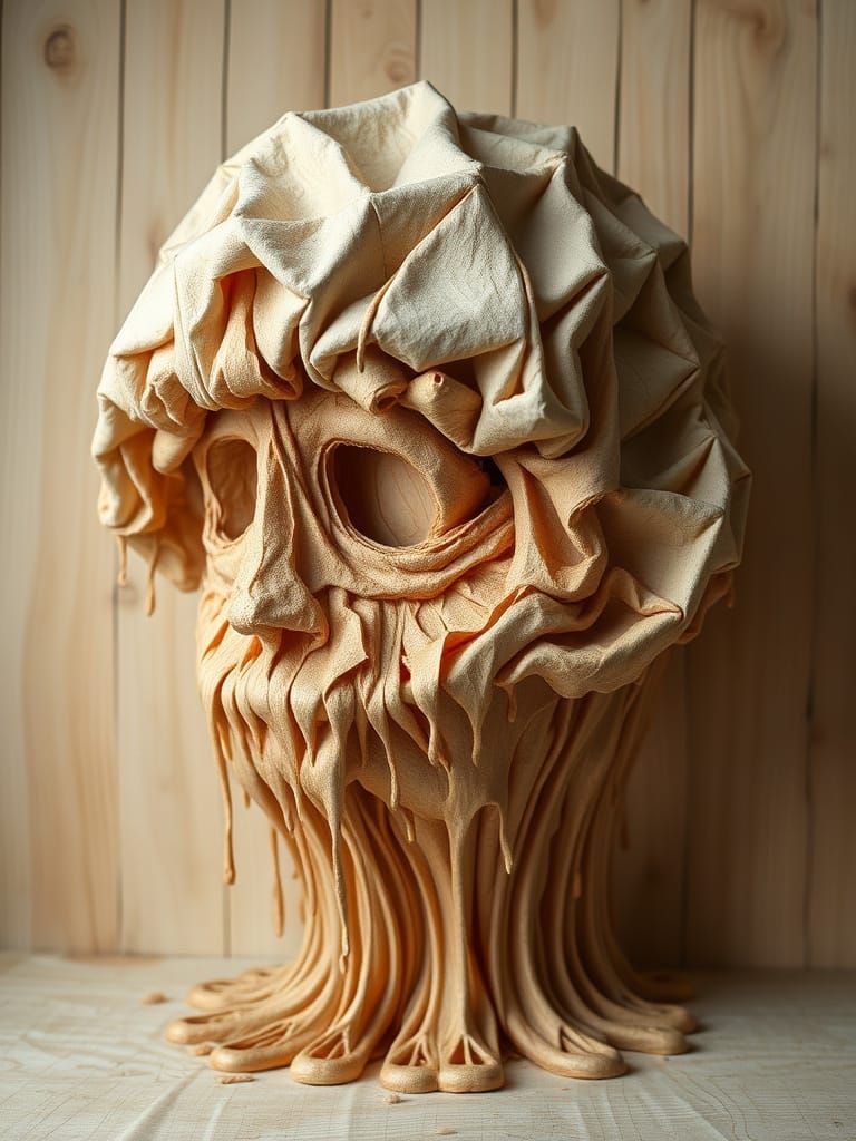 Folded Wood Embraces a Full-Body Living Entropic Algorithm