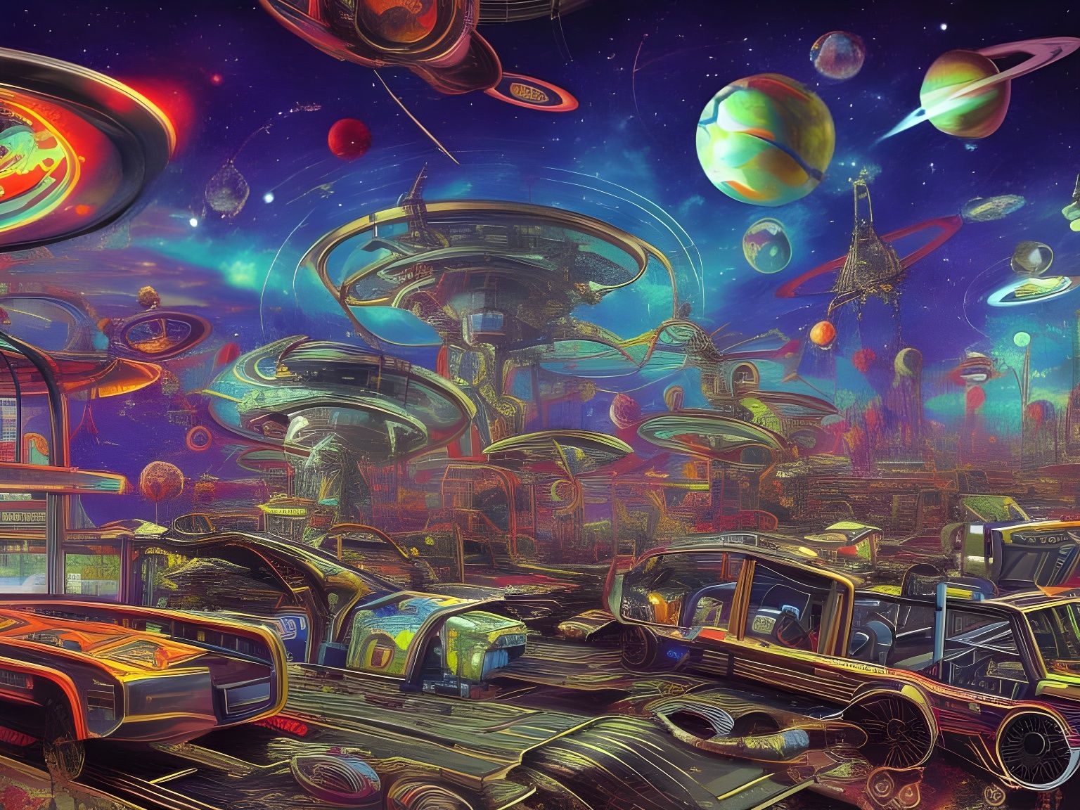 Intergalactic Space Station - AI Generated Artwork - NightCafe Creator