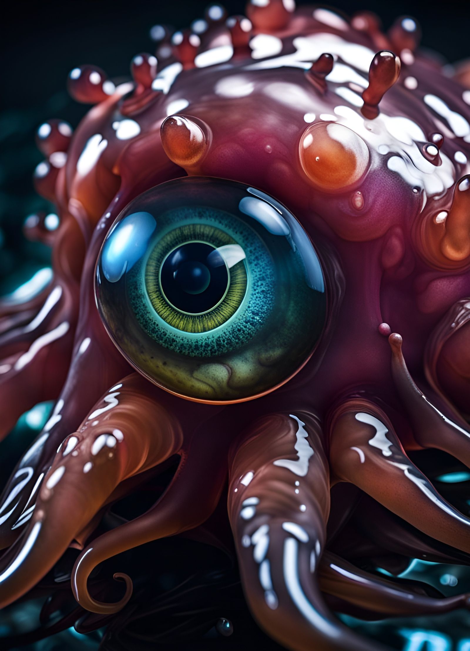 Eyeball squid monster slime goo clear - AI Generated Artwork ...
