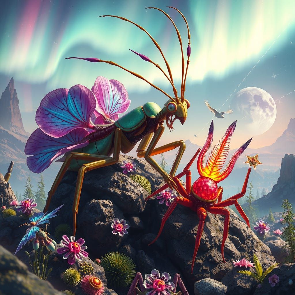 Ethereal Xeno-Formations Rise on Shimmering Alien ... - AI Art