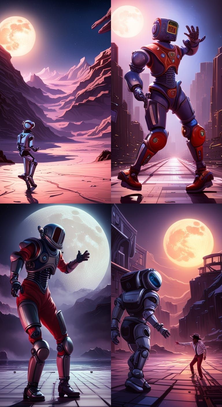 A robot trying to learn how to do the moonwalk from a Michael Jackson ...