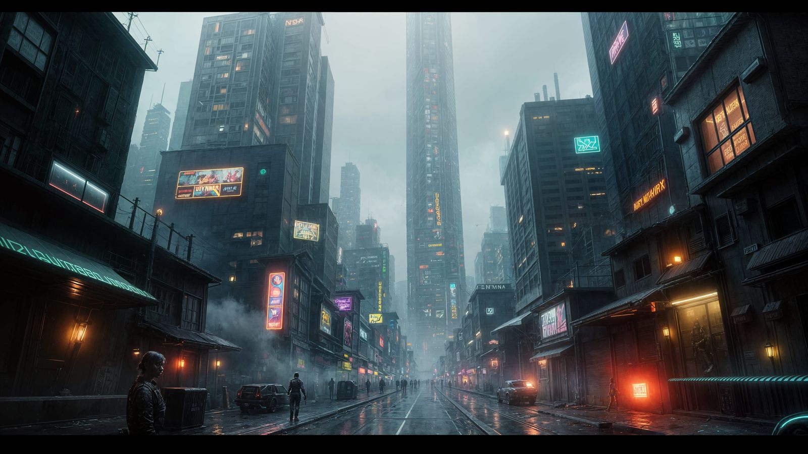 Harsh Reality. - Cyberpunk Slums in a Neon Dystopia