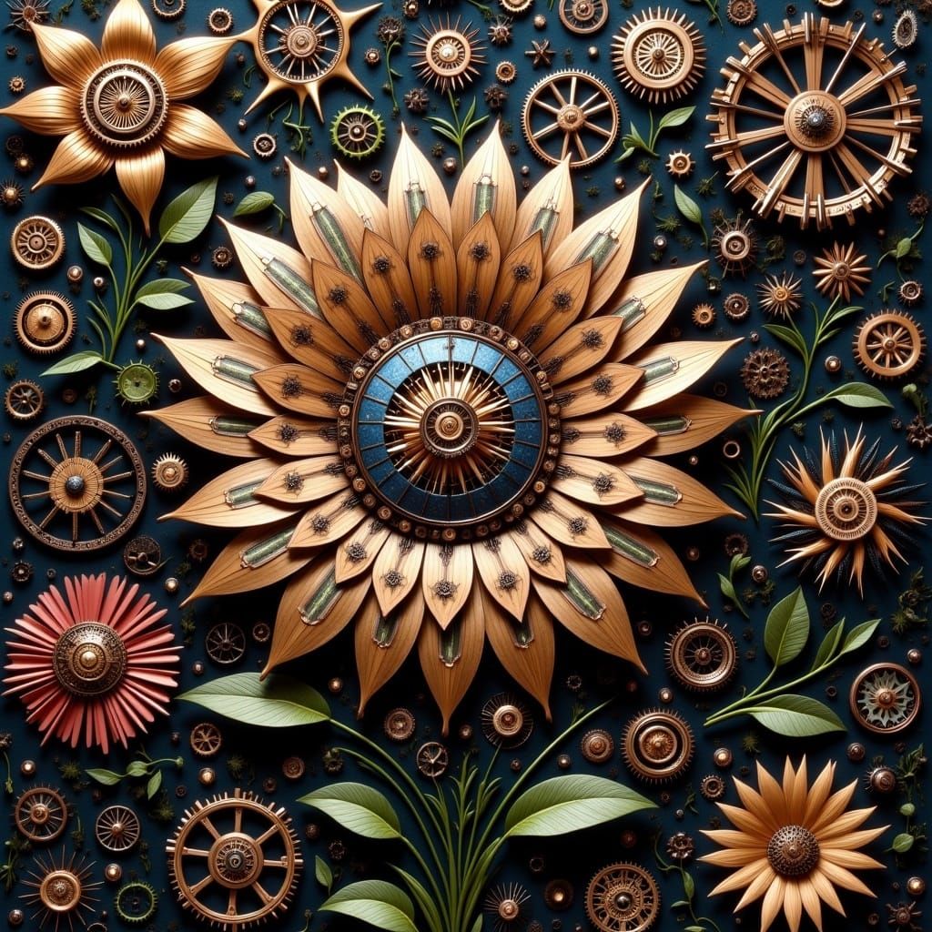 A clockwork flower unfurling its gears and petals Tim Burton Dan ...