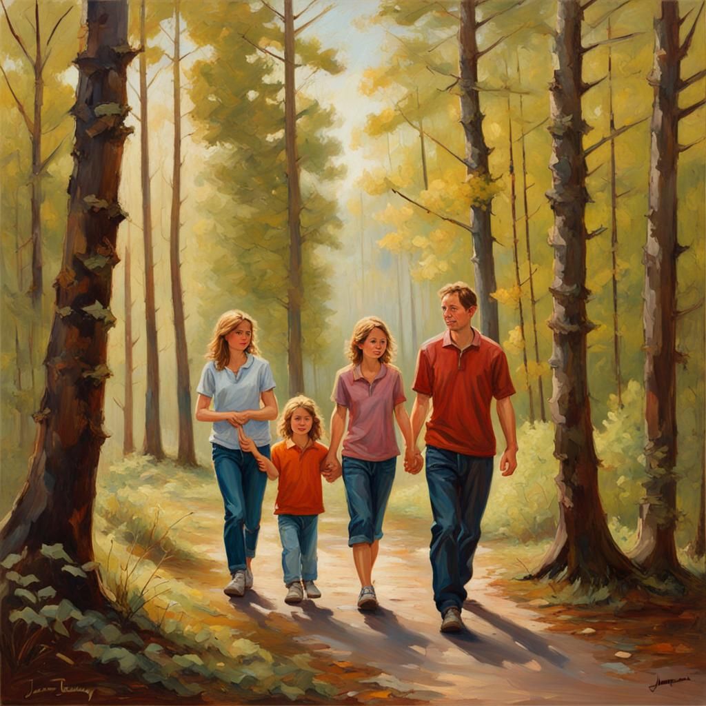 family, forrest - AI Generated Artwork - NightCafe Creator