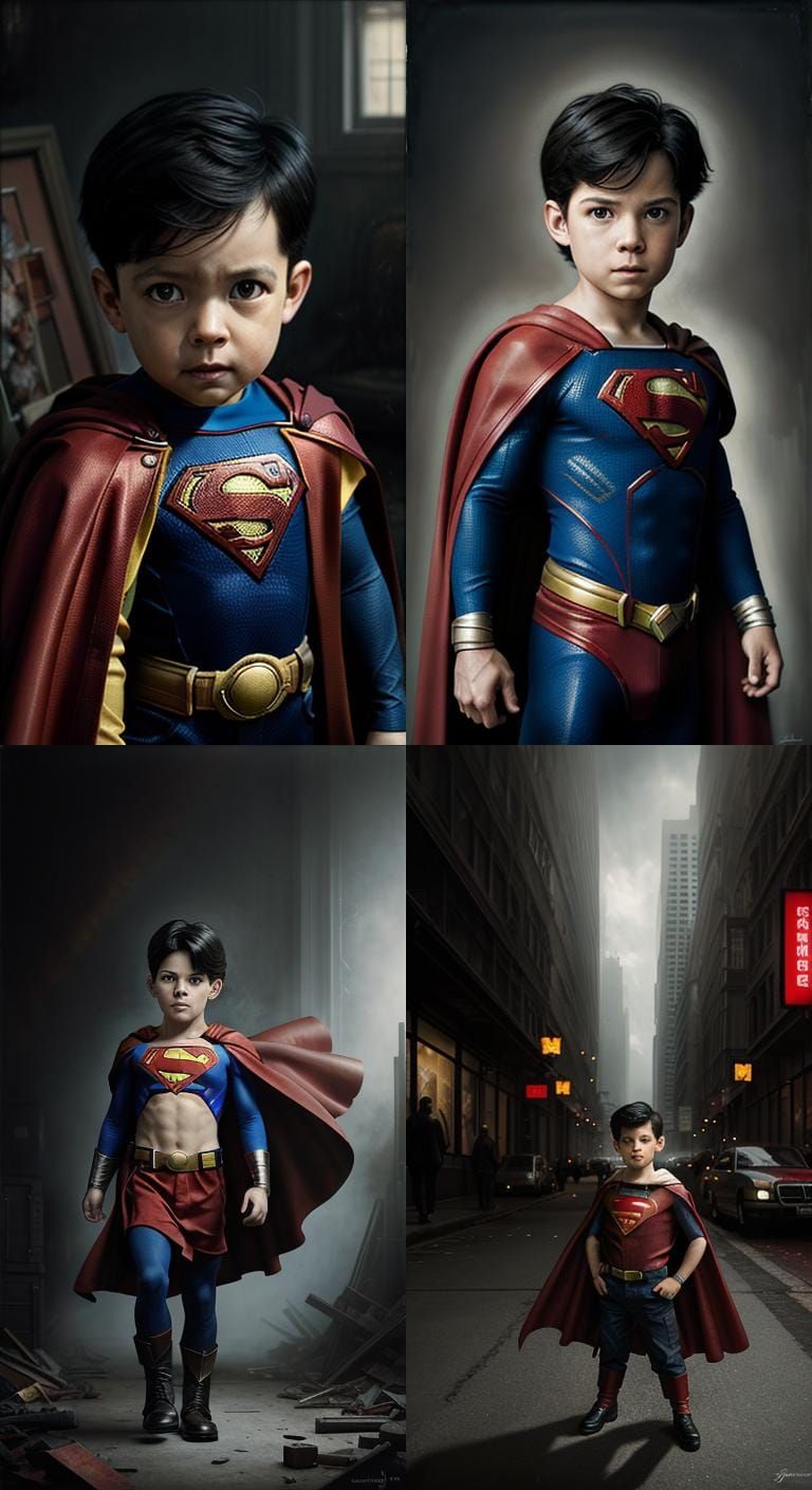 Extremely detailed portrait of Superboy as a Toddler. - AI Generated ...