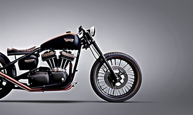 cafe race bobber chopper hybrid motorcycle, leather custom seat, matte ...