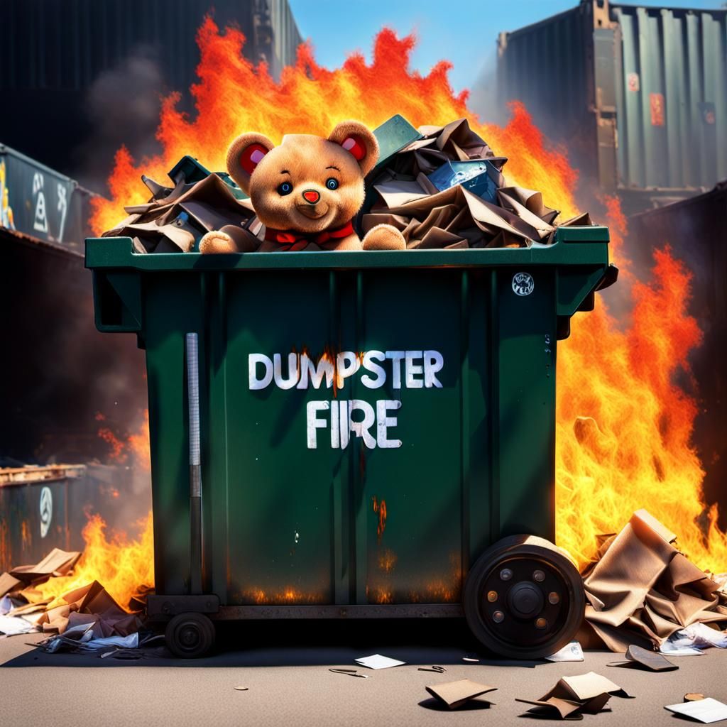 "Not to alarm you, but get in the dumpster. We have to catch a plane to ...