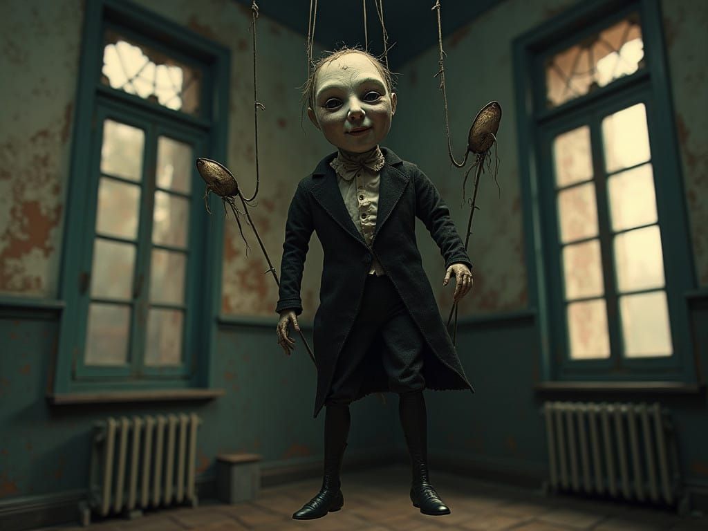 Creepy Victorian Puppet - Creepy Victorian Era Puppet in Dar...