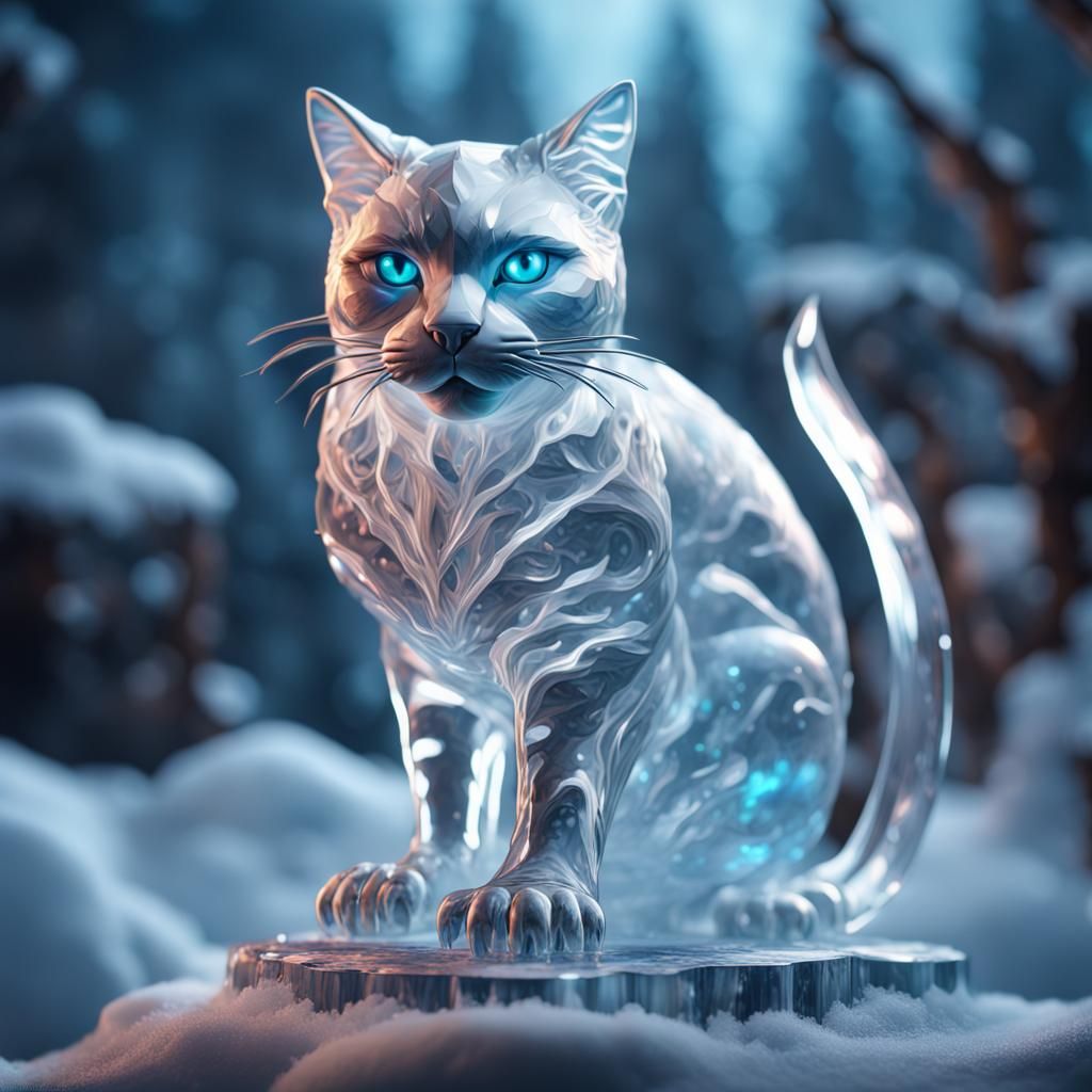Ice Cat - AI Generated Artwork - NightCafe Creator