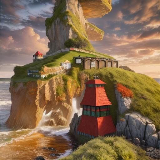 seascape, a sunset, waves, sea, ocean, a landscape by John Everett ...