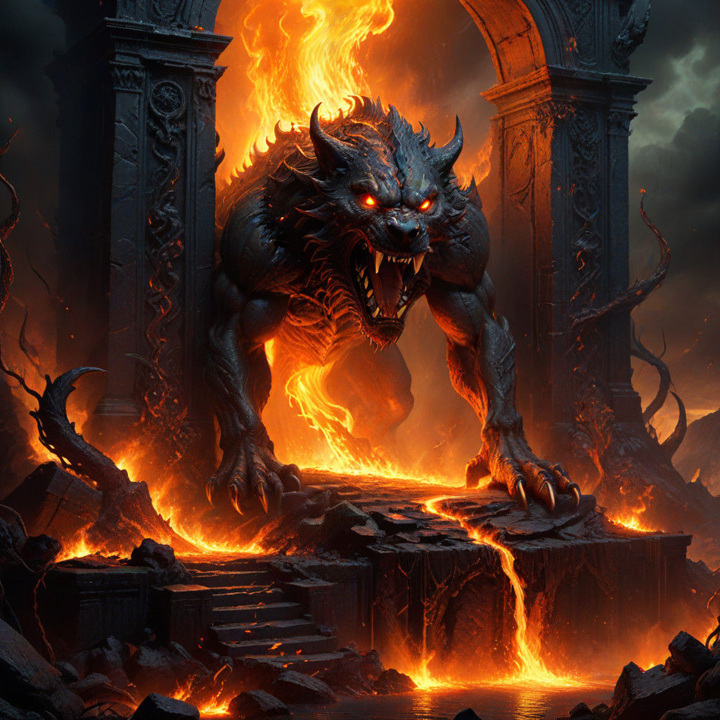 Hellhound Demon - Dark Fantasy Hellhound Demons Emerge from ...
