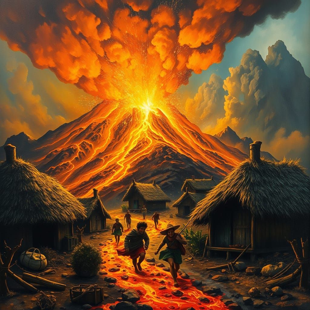 Volcano erupting - Hyper-Realistic Volcano Eruption in Vivid...