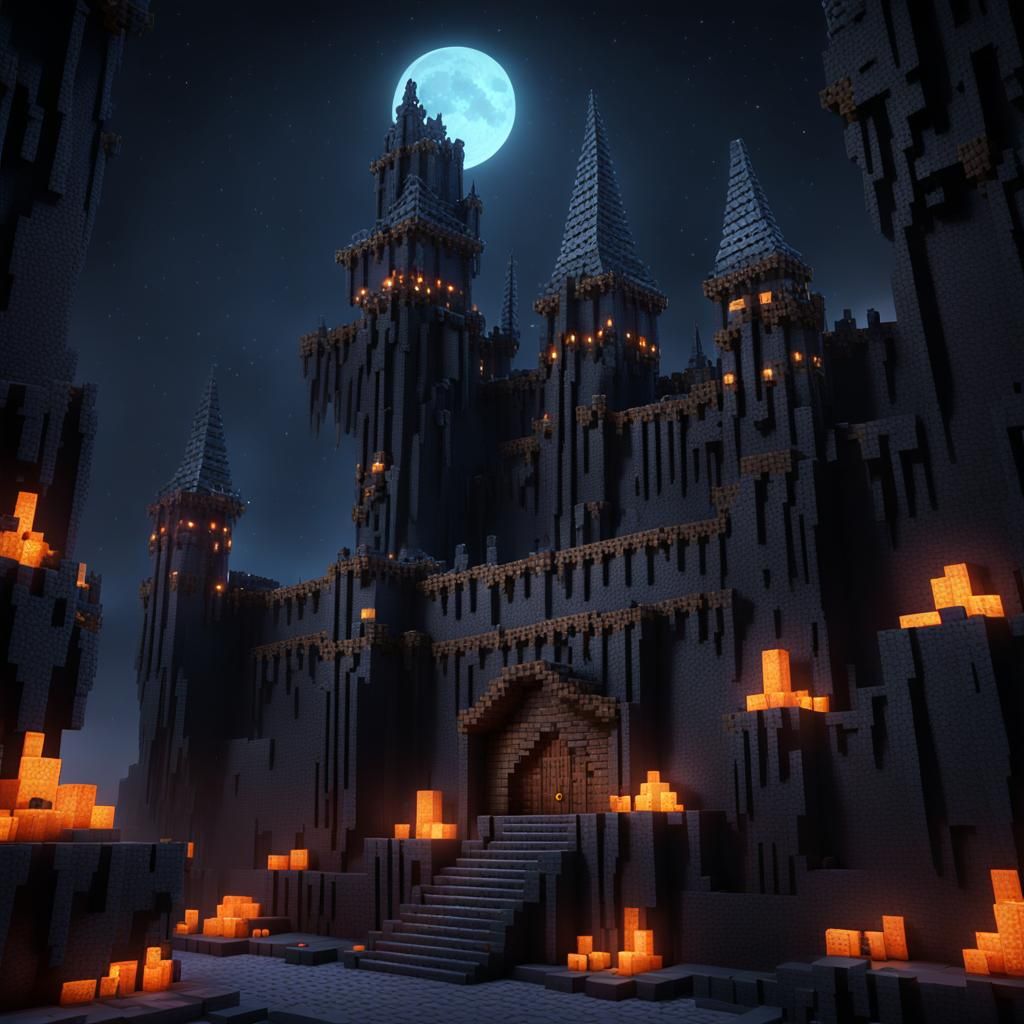 The Obsidian Castle Original - AI Generated Artwork - NightCafe Creator