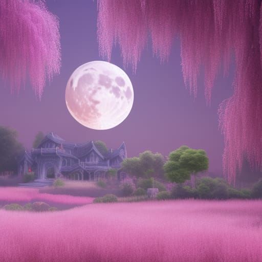 Mauve Moon - AI Generated Artwork - NightCafe Creator