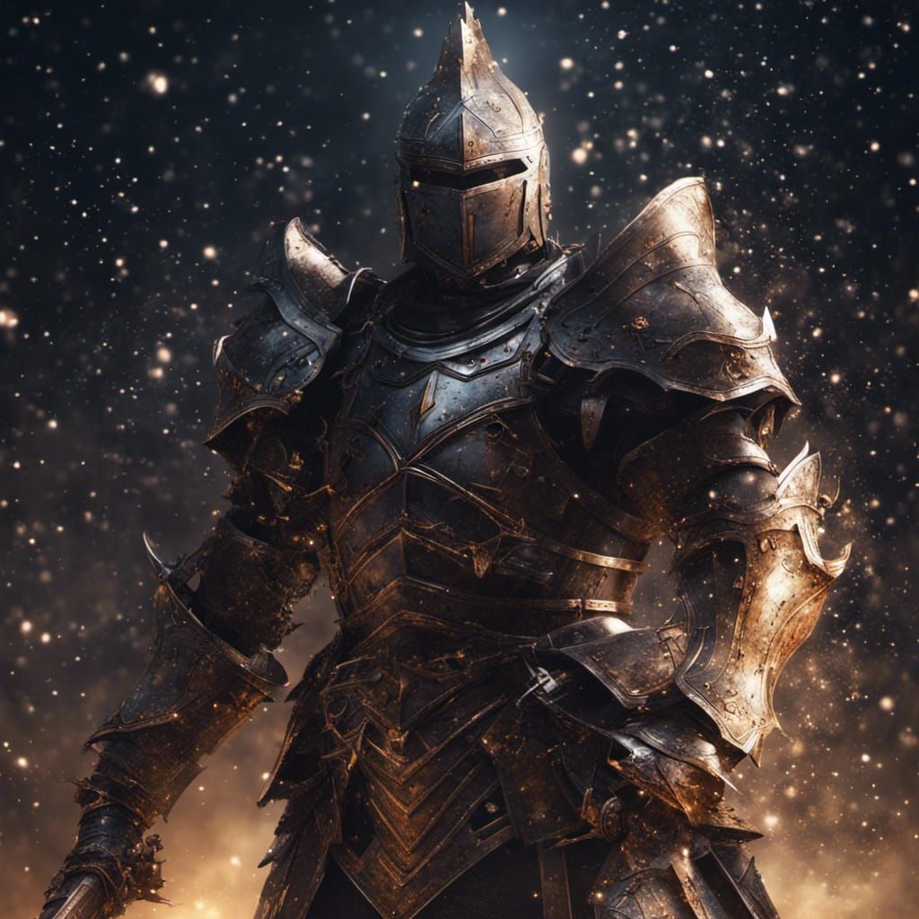 A knight with armor made out of stars - AI Generated Artwork ...