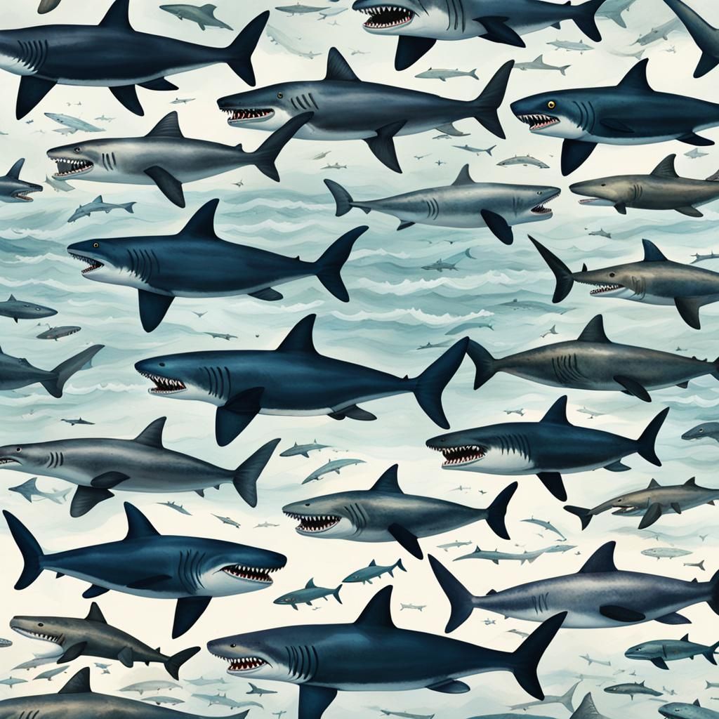sharknado sharks on the ocean - AI Generated Artwork - NightCafe Creator