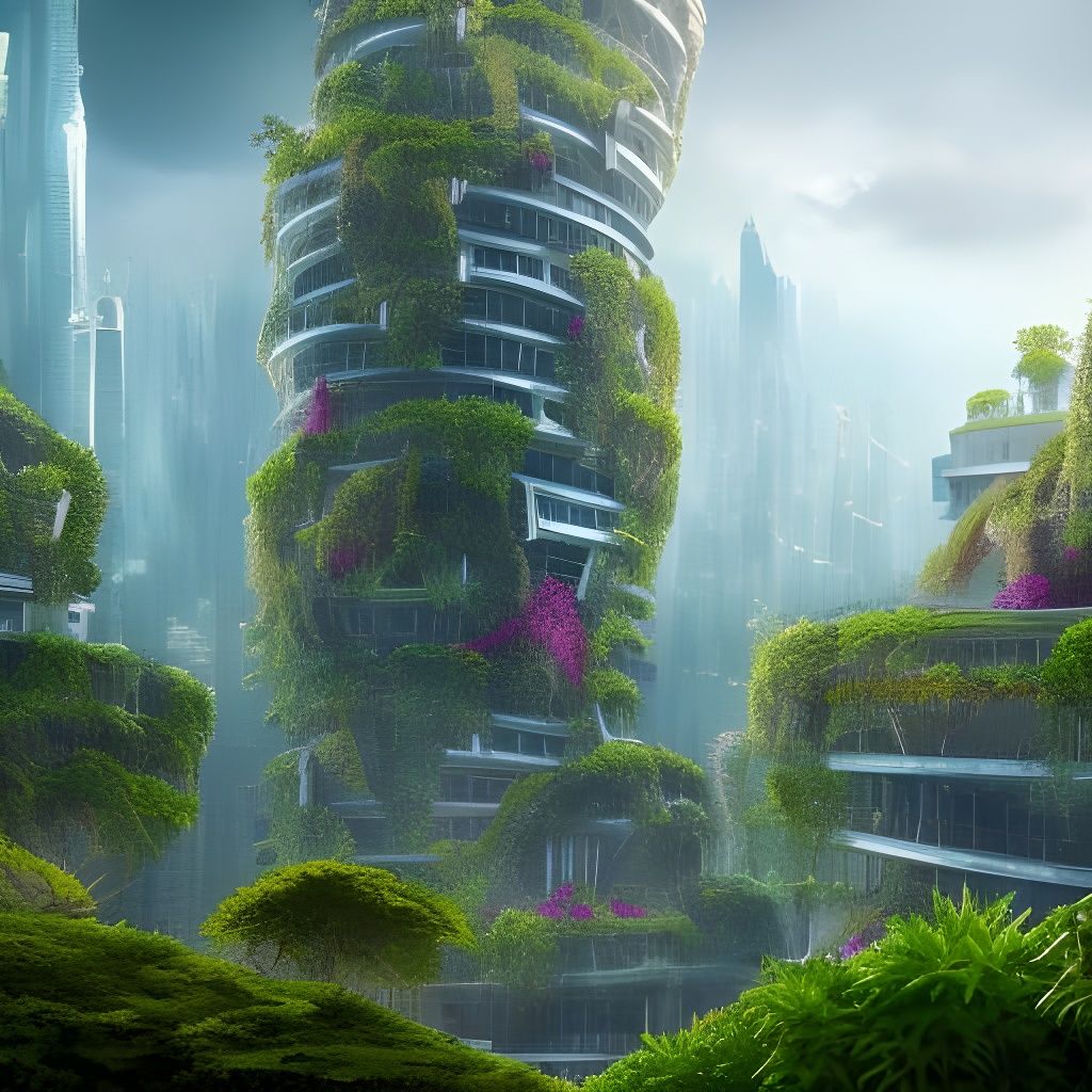 Futuristic Bio-City - AI Generated Artwork - NightCafe Creator