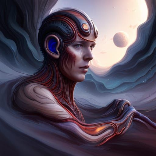 humanoid, worm with outer shell, synthetic being - AI Generated Artwork ...