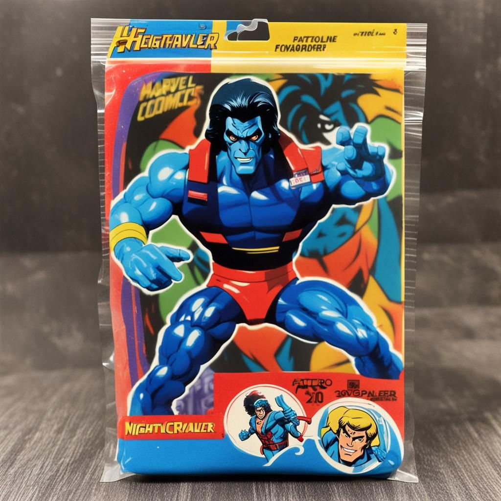 polaroid of the Marvel Comics character Nightcrawler in the style of He ...