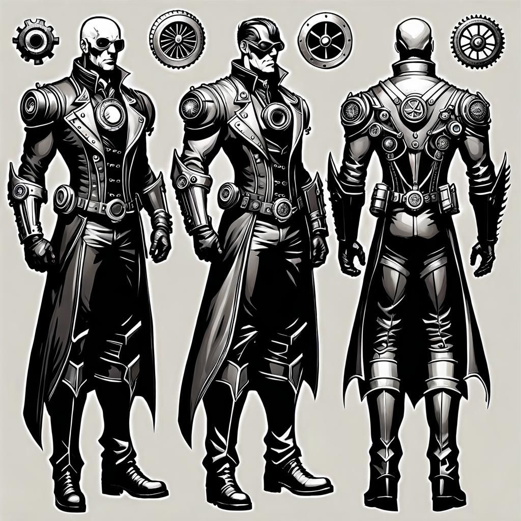 Conceptual Sketches of Interdimensional Steampunk Superhero 6 - AI Generated Artwork - NightCafe ...
