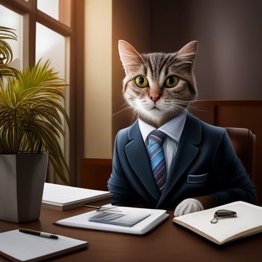 Office Cat - AI Generated Artwork - NightCafe Creator