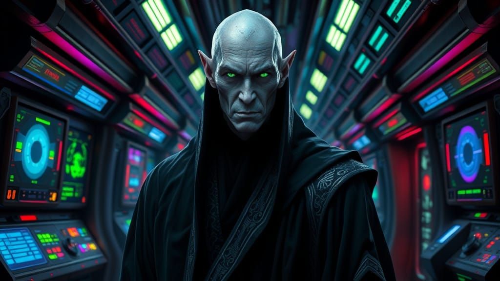 An Dark Elf Sith - Dark Sith Lord in Hyper-Realistic Starshi...