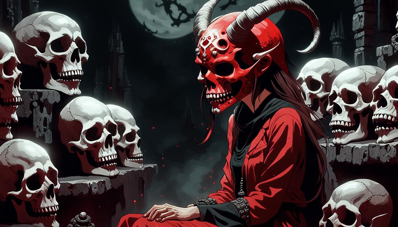 Horned mask - AI Generated Artwork - NightCafe Creator