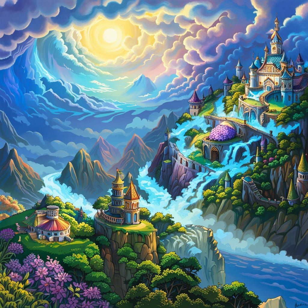 A beautiful fantasy world - AI Generated Artwork - NightCafe Creator