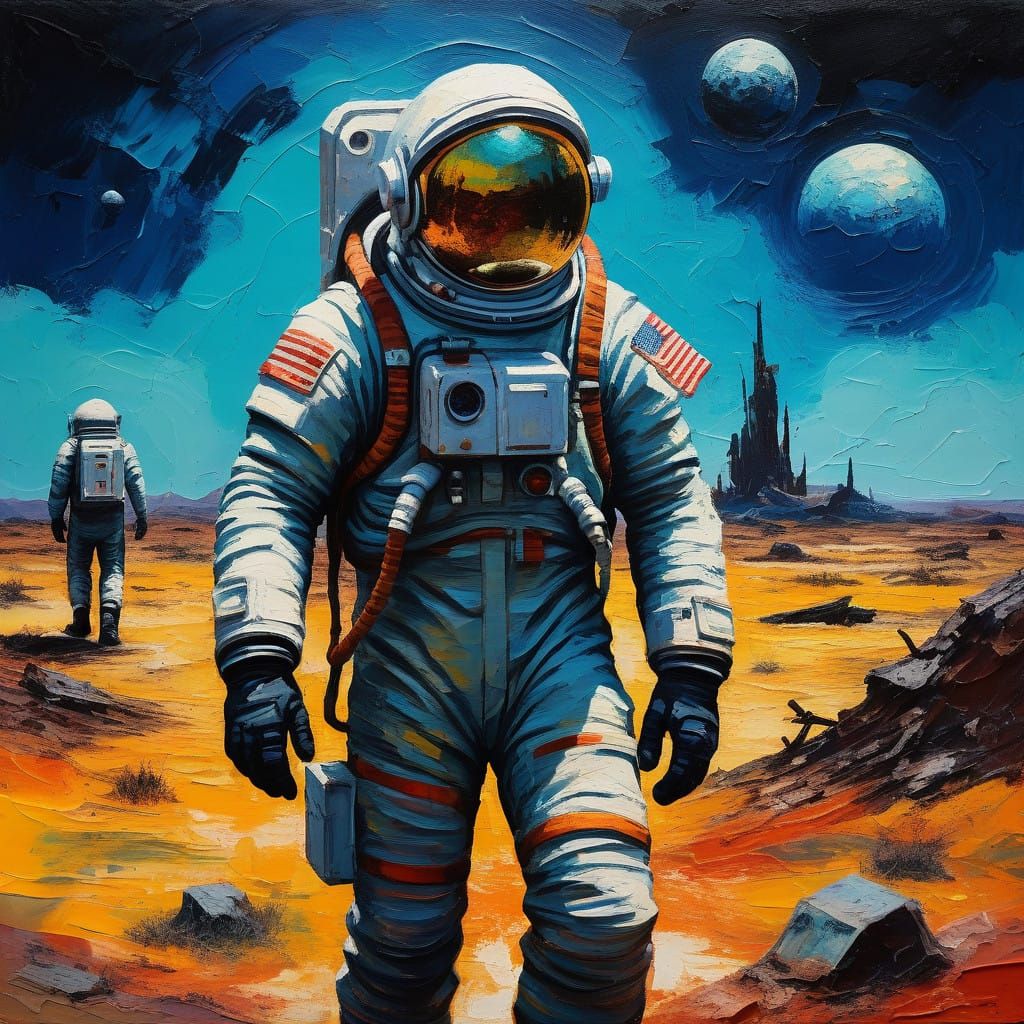 Cosmic Survivor in a Ruined World - Neo-Impression... - AI Art