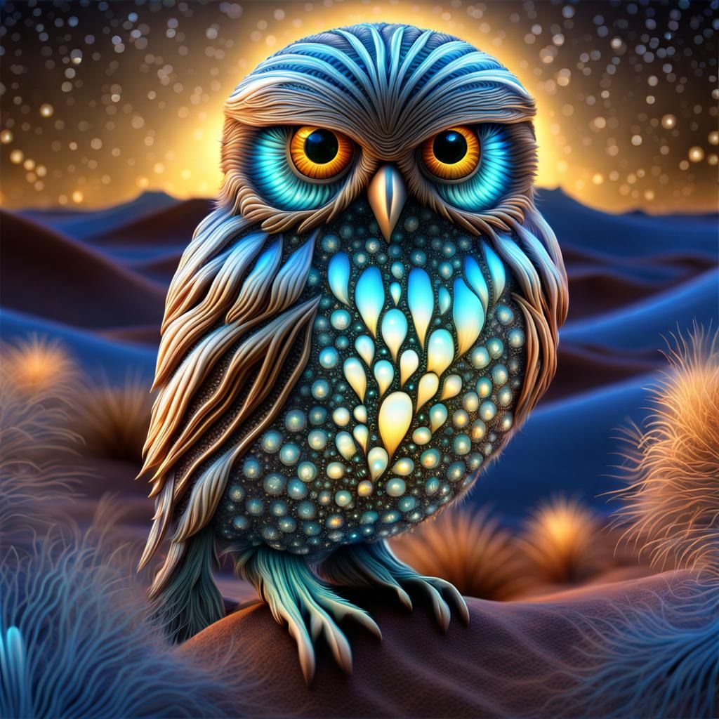 Bioluminescent Pygmy Owl 1 - AI Generated Artwork - NightCafe Creator