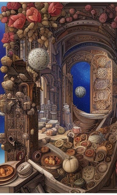 The Floating Cornucopia - AI Generated Artwork - NightCafe Creator