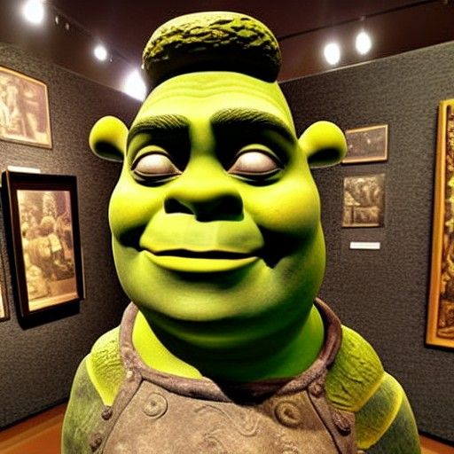 Ancient Shrek artifacts at the Shrek Museum - AI Generated Artwork ...