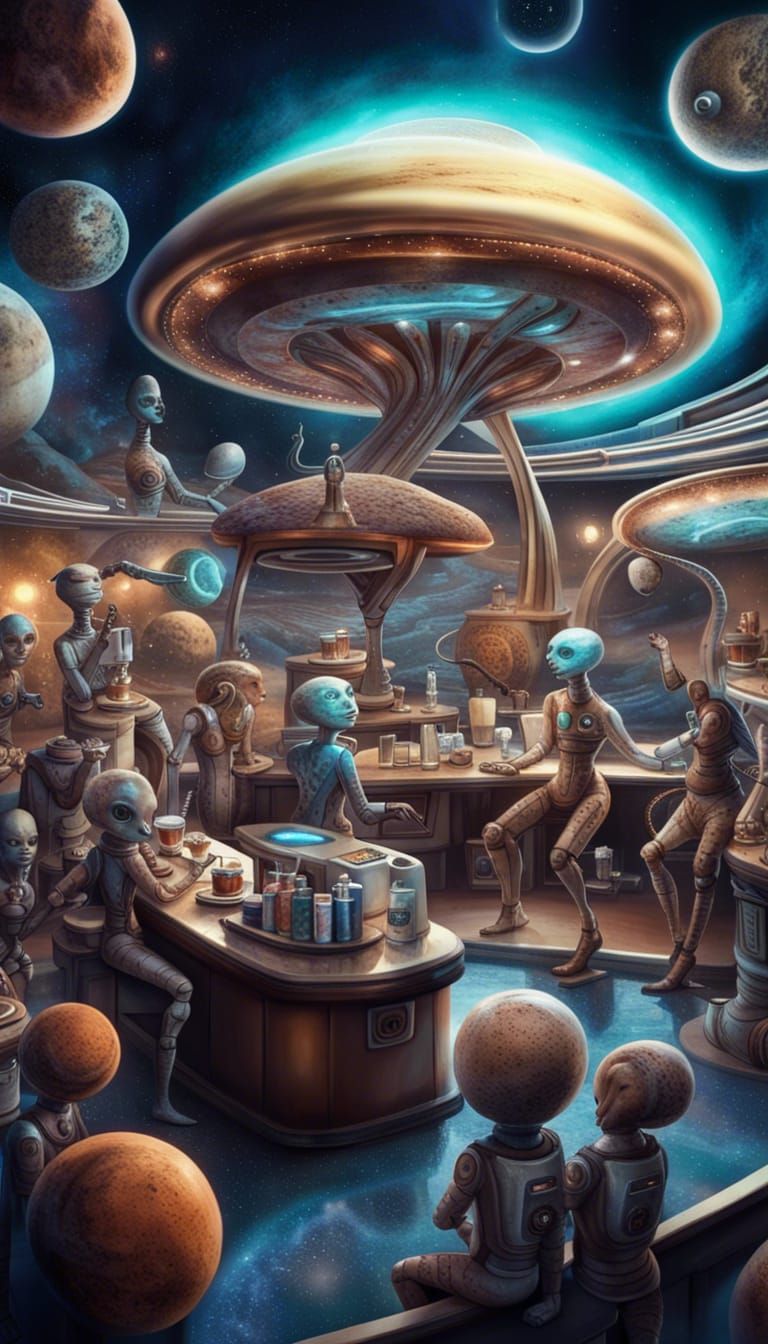 Space cafe #4 - AI Generated Artwork - NightCafe Creator