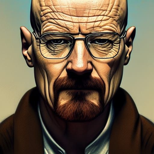 Walter White - Walter White Portrait in Hyperdetailed Art S...