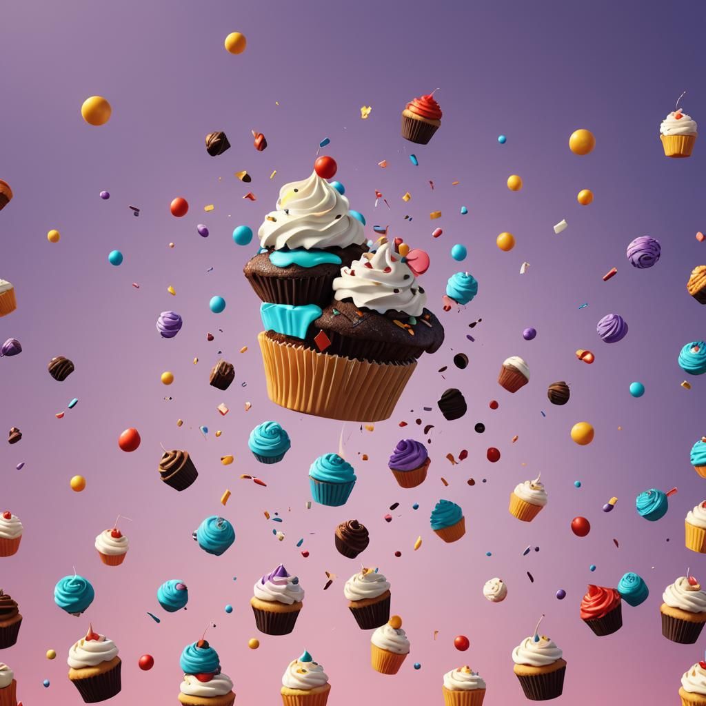 A flying cupcake - AI Generated Artwork - NightCafe Creator