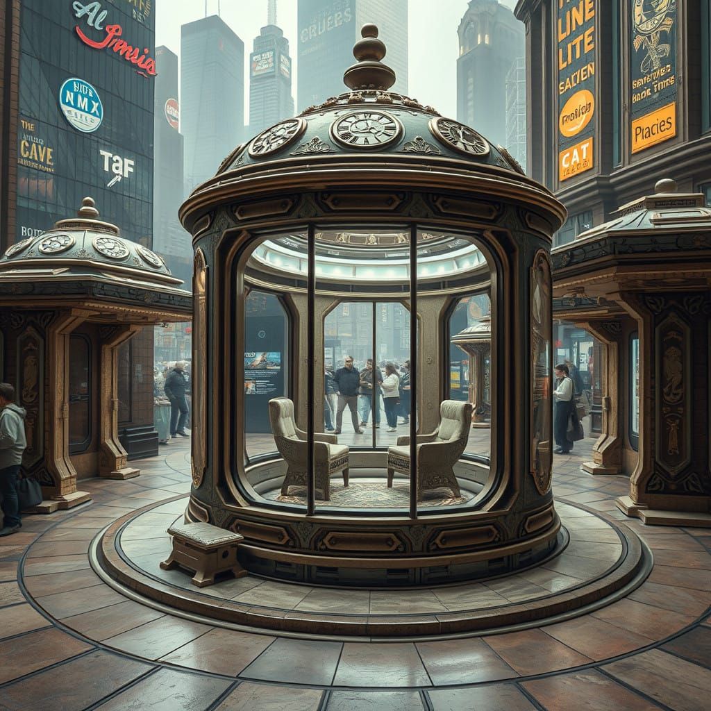 Time travel pods - Cyberpunk Time Travel Pods in Futuristic...