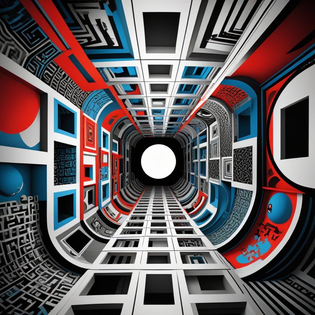 abstract tunnel - Mind-Bending Digital Surrealism in High Co...