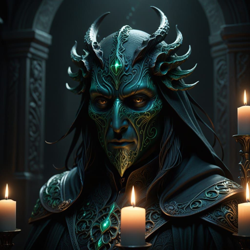 Half raven half cthulu style mask - Dark Fantasy Cthulhu Ra...